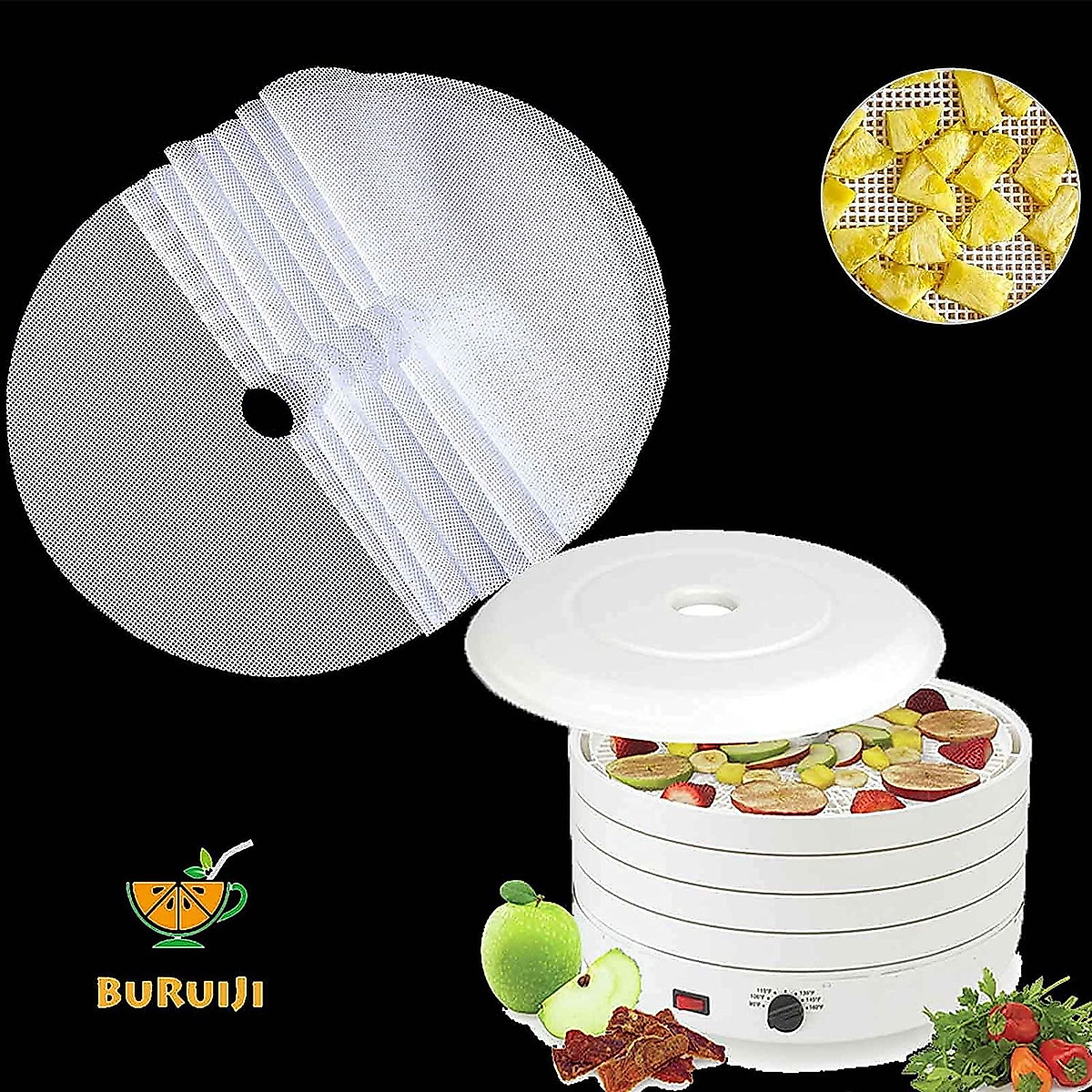 10pcs Round Silicone Dehydrator Sheets,13in Non-stick Fruit Dehydrator Mats,Reusable Steamer Mat Mesh Sheet for Fruit Dryer (10, 13x13inch)
