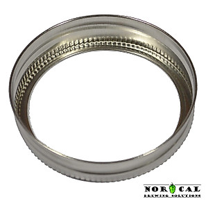 NorCal Brewing Solutions Stainless Steel Wide Mouth (3" Diameter) Canning Jar Lid for Ball, Kerr, Mason Jars (1)