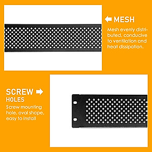 RIVECO 2U Vented Blank Panels for Rack & Cabinets Front Cover Panel 19-Inch Server & Network Rack Mount 2PCS Black