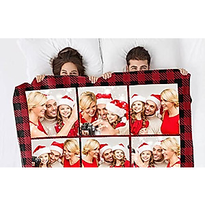 Yasion Customized Blankets with Photos Custom Costume Couples Blanket with Pictures Personalized Gifts for Men Wife Womens My Boyfriend Husband Her Christmas I Love You(4*Photos-32X48)