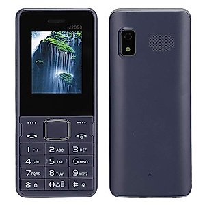 ASHATA M2090 2G Phone, Senior Mobile Phone, 1.7 inch Screen 3000mAh Dual Card Dual Standby, with Whatsapp, Multifunction Cell Phone, 100-240V (Blue)