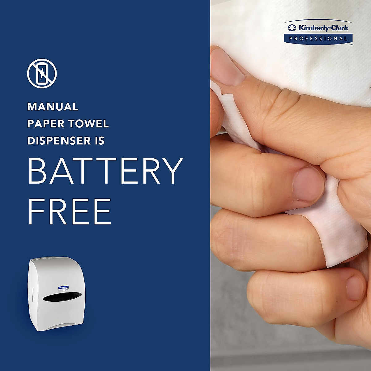 Sanitouch Hard Roll Paper Towel Dispenser (09991), Hands-Free Pull Dispensing, White