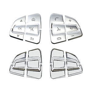 LIMBQS Steering Wheel Button Stickers for Mercedes Benz C200 E260L GLC300, Steering Wheel Buttons Light-transmitting Decorative Stickers for Mercedes Benz GLA CLA GLK Class