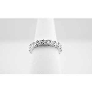 ORENTINI 18K White Gold Plated Cubic Zirconia 4x4MM Square Princess Cut Eternity Ring Band for Women Men