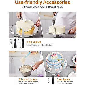 Springform Pan set, Nonstick Leakproof 3 Pcs(4"/7"/9") Cake Pan Bakeware Cheesecake Pan with 3 PcsIcing Spatula, Baking Pan, Round Cake Pans, Cake Decorating Kit, Baking Supplies, Cake Mold-Red