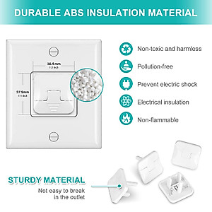 Outlet Covers Baby Proofing (40 Pack) with Hidden Pull Handle Outlet Plug Covers Prevent Electric Shock Hazard Outlet Protector Difficult for Kids to Remove Child Proof Outlet Covers Outlet Cap