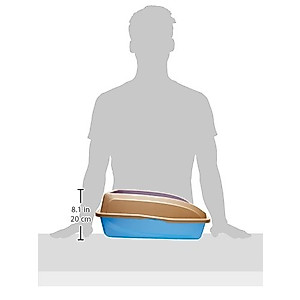 Van Ness Pets Large High Sided Cat Litter Box with Frame, Blue, CP4