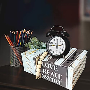 ZOKAEL Decorative Book Decor - Set Includes 3 Hard Cover Books with Love Create Inspire Quote, Decorated with Twine and Beads and A Faux Leaf. A Great Gift Idea