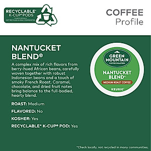 Green Mountain Coffee Roasters Nantucket Blend, Single-Serve Keurig K-Cup Pods, Medium Roast Coffee, 24 Count (Pack of 4), Total 96 Count