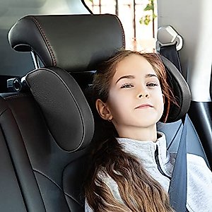 JZCreater Car Headrest Pillow, 360° Adjustable Sleeping Headrest for Car Seat, U Shape Head Neck Support Rest Pillows for Kids Adults Travel, Black