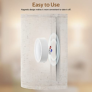 Wall Sconces Set of Two, Battery Rechargeable 3 Colors Changeable Dimmable Wall Lights Fixtures with Remote Control Fabric Height Wall Lamp Sconces for Bedroom Living Room Hallway