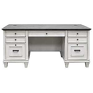 Martin Furniture Double Pedestal Desk, White