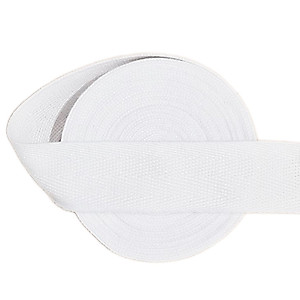 Losita 1 inch X 5 Yards Natural Cotton Twill Tape Herringbone Soft Fabric Webbing Strap Ribbon, Bias Binding for Sewing Gift Wrapping DIY Cloth Bag Holders Blanket Edge Supplies (White)