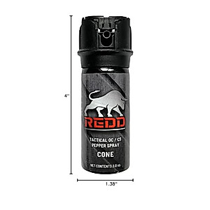 Redd Pepper Spray, Tactical OC/CS Pepper Spray and Nylon Holster - Flip Top Cone (2 Ounce)