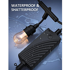 XMCOSY+ Outdoor String Lights, Smart 49Ft Patio Lights RGB, App & WiFi Control Color Changing LED String Lights with Dimmable 15 LED Bulbs, Works with Alexa, IP65 Waterproof, Shatterproof