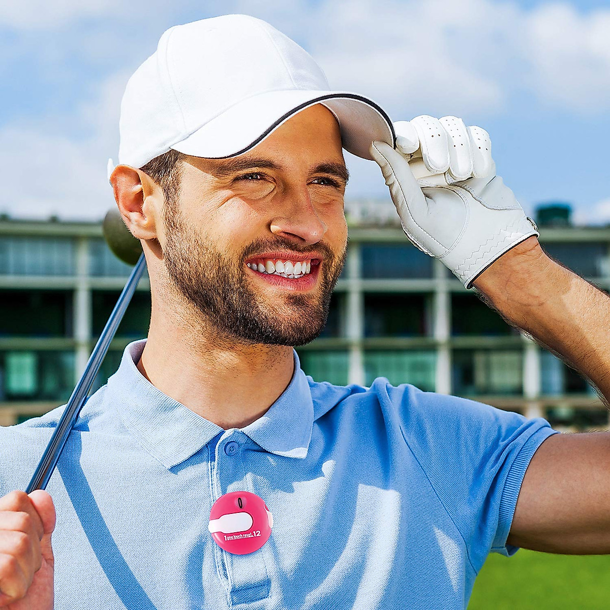 Frienda 3 Pieces Golf Score Counter Mini Golf Stroke Counter with One Touch Reset and Simple Attachment to Scorekeeper Glove in (Red,White,Black)