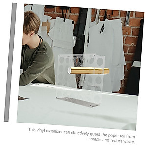 Didiseaon Easy Install Vinyl Roll Storage Rack 25 Holes Acrylic Vinyl Organizer for Craft Vinyl Wrap Rolls Holder