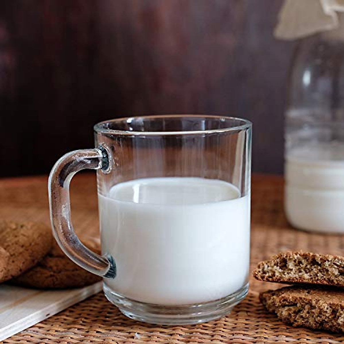 Glass Mugs 12 oz,QAPPDA Clear Coffee Mugs With Handle 350ml,Tea Mugs Water Mugs Beer Glasses With Handle,Glass Cup Drinkware For Beverage,Juice,Latte Cups Cappuccino Mugs Beer Mug Water Cups 12pack