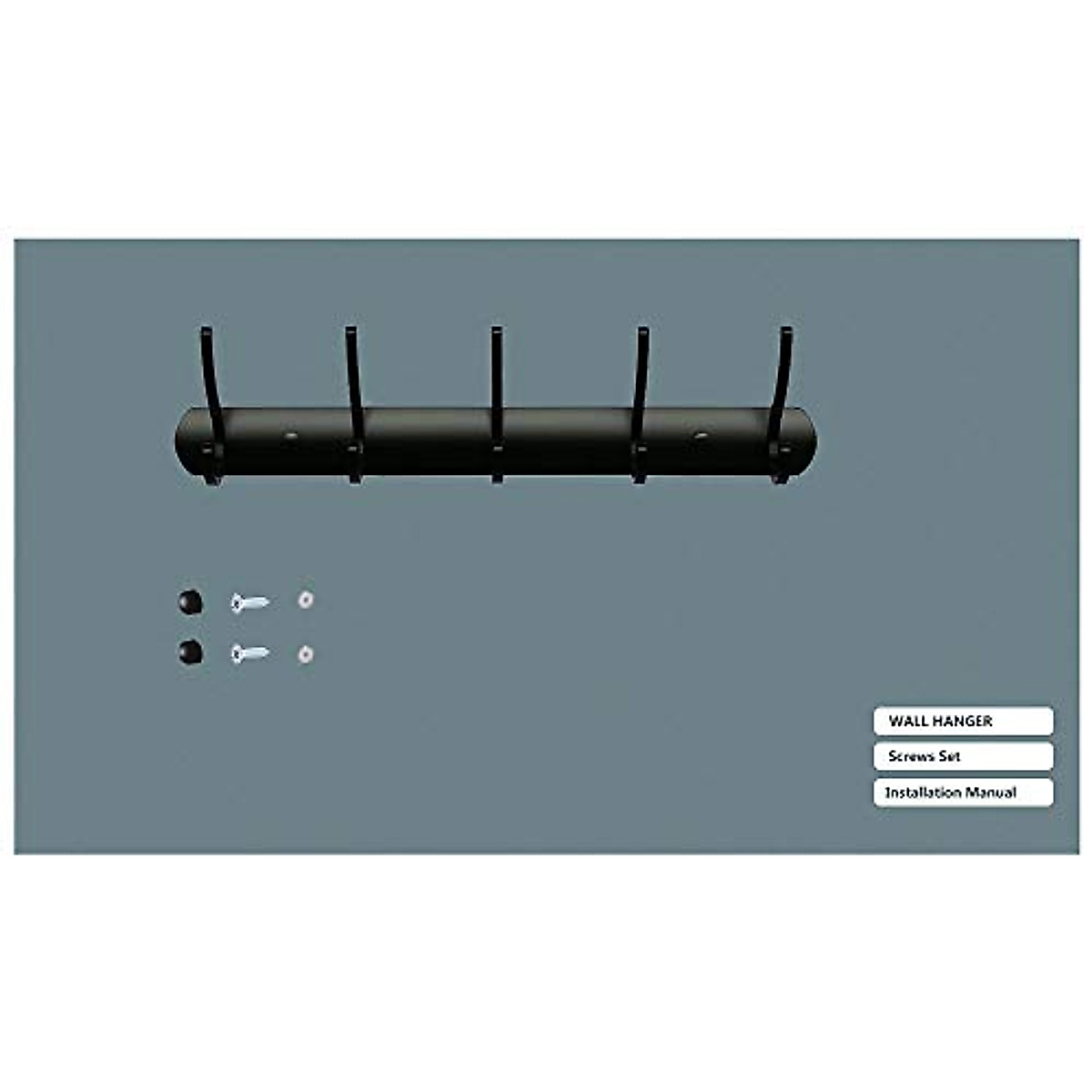 Haocute Wall Mounted Coat Rack Heavy Duty Coat Hooks with 5 Metal Hooks, 15 Inch Coat Hook Rail for Entryway, Kitchen, Bathroom, Living Room, Bedroom