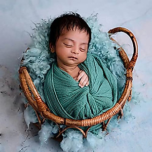 YEPTAME Newborn Photography Props Wool Mats Baby Photography Basket Filler Infant Posing Props Sofa Flokati Blanket for Newborn Bed Chair 100% Genuine Wool