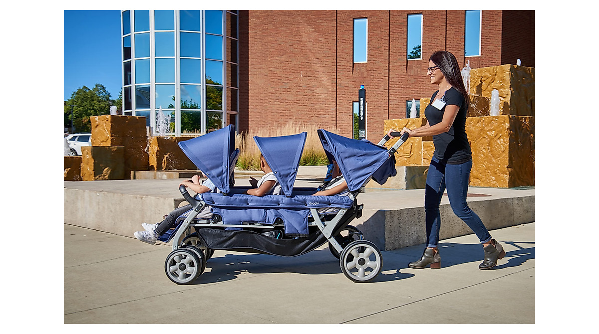 Gaggle 6-Seat Multi-Child Stroller with UV Canopies - Safe & Easy Transport