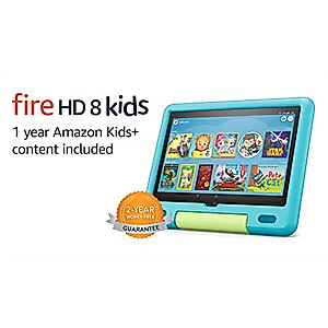 Amazon Fire HD 10 Kids tablet, 10.1", 1080p Full HD, ages 3–7, 32 GB, Aquamarine