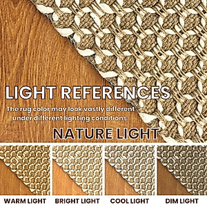 Kaspene Home, Braided Natural Jute Rug, Handmade with Braided Weave, Durable, Ideal for Entryway, Living Room, and Kitchens - Boho, Farmhouse, Pet and Kid Friendly 4'x6'