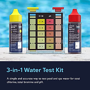 Lupo 3-in-1 Water Test Kit for Swimming Pools & Spas | Water Chemical Test Kit for pH, Total Chlorine and Total Bromine