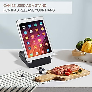 vocheer Pot Lid Holder, Stainless Steel Kitchen Organizer Rack Spoon Rest Rack Holder-Lid Stand for Utensils in Kitchen, Black