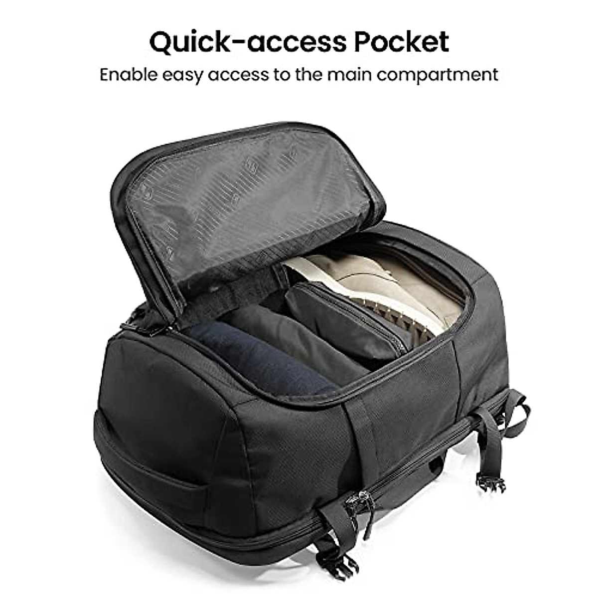 tomtoc Bundle Set Travel Backpack 40L & Electronic Organizer Accessory Tech Pouch