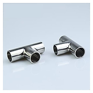 C'EsTBon 16/19/22/25/28/32/38/45/51/63/76/102mm Pipe OD Butt Weld Tee 3 Way Connector Sanitary Pipe Fitting SUS304 Stainless Homebrew Joyous (Size : 45mm Pipe OD)