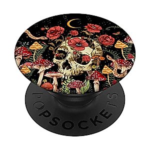 Trippy Vintage Mushroom Plants Moon Garden Floral Skull PopSockets Swappable PopGrip