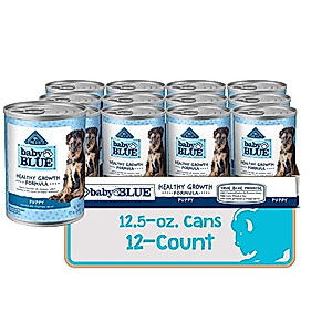 Blue Buffalo Baby BLUE Healthy Growth Formula Natural Puppy Wet Dog Food, Chicken and Vegetable Recipe 12.5-oz Cans (Pack of 12)