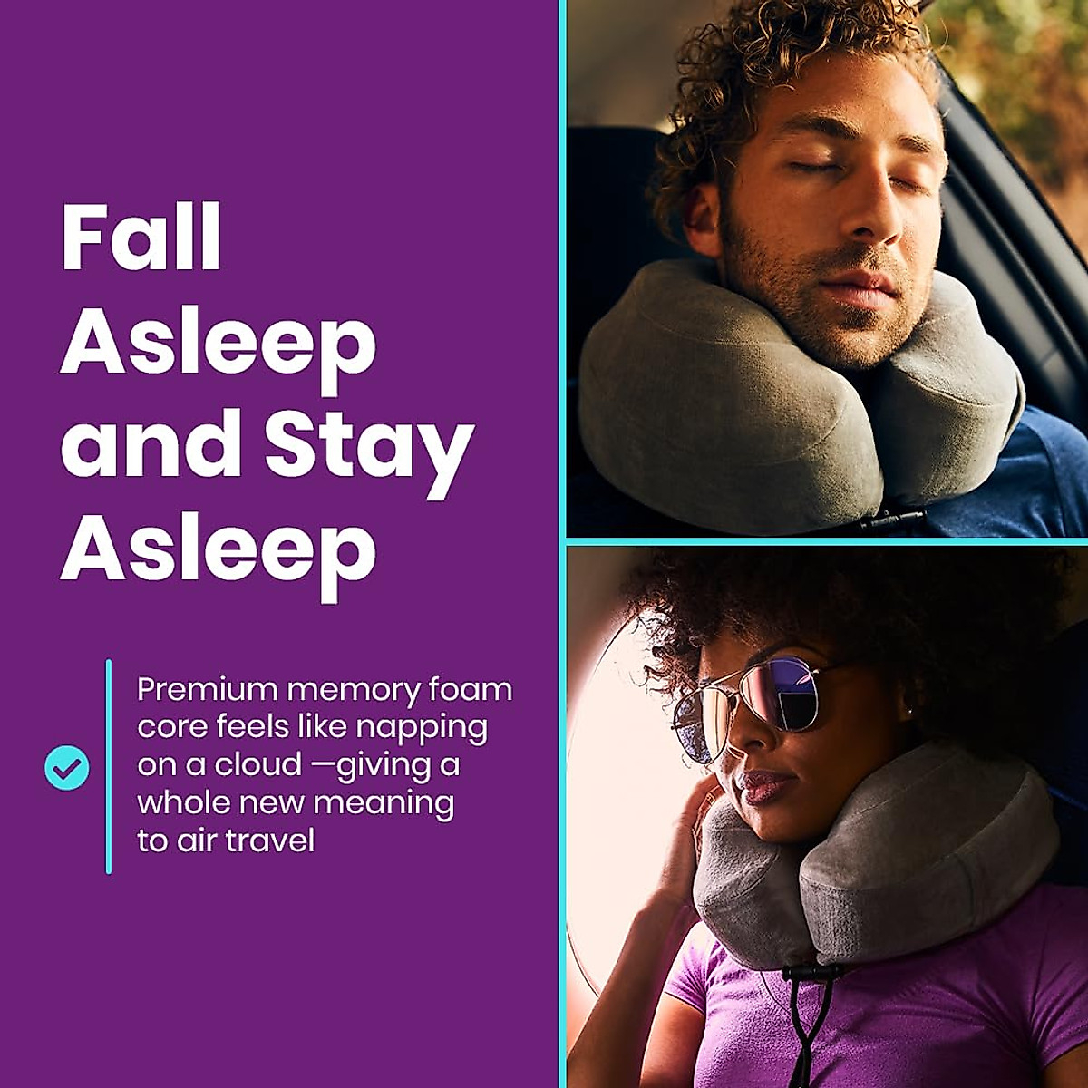 Cabeau Evolution Classic Travel Neck Pillow Memory Foam Neck Support with Adjustable Clasp for Comfort On-The-Go - Airplane, Train, Car, Home, Office, and Gaming (Graphite Grey)