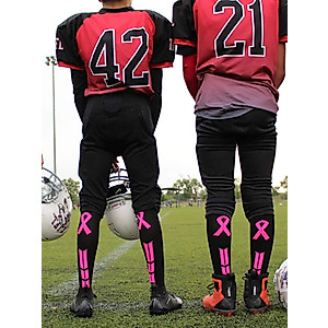 MadSportsStuff Triumph Pink Ribbon Awareness OTC Socks (Neon Pink/Pale Pink, Small)