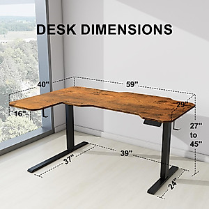 Dual Motor L-Shaped Standing Desk Height Adjustable, 59" Height Adjustable Electric Sit to Stand Desk, Stand Up Computer Desk for Home Office with Splice Board