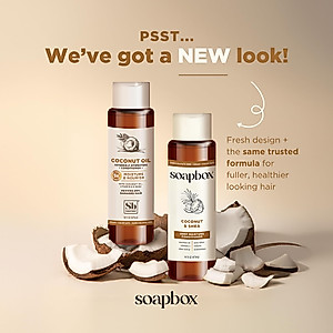 Soapbox Coconut Oil Conditioner, Sulfate & Paraben Free, Silicone Free, Color Safe, and Vegan Hair Conditioner (33.8 Ounces)