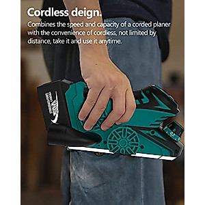 20V Brushless Cordless Hand Planer, ROFMAPLE 13000RPM 2-3/8" Wood Planer with 2 Pack 20V Lithium-Ion Batteries Electric Planer Adjustable Planing Depth Power Planer for Woodworking Home DIY