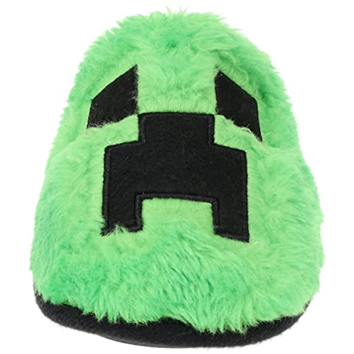 Minecraft Youth Unisex Slipper, Novelty Plush Scuff, Creeper Green, Size 1-2 Big Kid