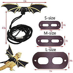 Hamiledyi Bearded Dragon Tank Accessories Lizard Hammock Adjustable Leash Bat Wings Reptile Plants Hanging Fake Vines Tank Habitat Decor for Climbing Chameleon Lizards Gecko Snakes