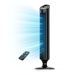 NIUVUIN Tower Fan, 33-Inch Cooling Fans That Blow Cold Air Portable Space-Saving Bladeless Fan 3 Modes 3 Speeds 12-Hour Timer 70° Oscillating Quiet Tower Fan with Remote for Bedroom and Home Office