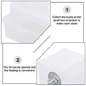 ULTECHNOVO Automatic Bird Feeder, 2Pcs Bird Feeding Container Bird Creative Parrot Feed Box for Small and Medium Parrots and Birds Feeder for Small and Medium Parrots and Birds Feeder for