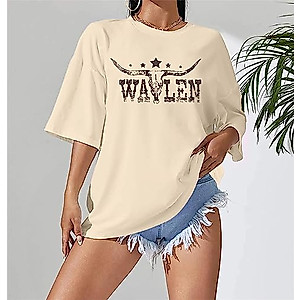 Cow Skull Shirts for Women Western Graphic T Shirts Oversized Country Music Shirt Rodeo Cowboy Graphic Tee