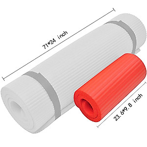 Yoga Mat, Exercise Mats for Home Workout, Women & Men Gym 23.6 Inch All Purpose Extra Thick High Density Rubber Travel Sport Non Slip, with Carrying Strap #Today Purple #B