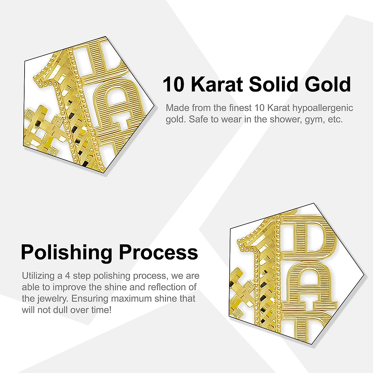 Charm America - Gold Number One Dad Charm - 10 Karat Solid Gold - Father's Day Gift (Style 1)