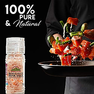 Himalayan Chef Pink Salt & Black Pepper Refillable Glass Grinder, User Friendly, and Easy-to-Use Design - Vegan & Kosher Certified, Idle for Cooking & Seasoning | set of 2