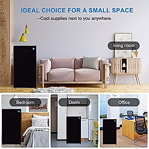 Frestec 3.1 CU' Min Refrigerator, Compact Refrigerator, Small Refrigerator with Freezer, Black (FR 310 BK)