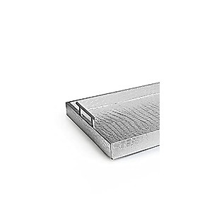 American Atelier Alligator Rectangle Serving Tray with Handles, 14" x 19" x 3", Silver