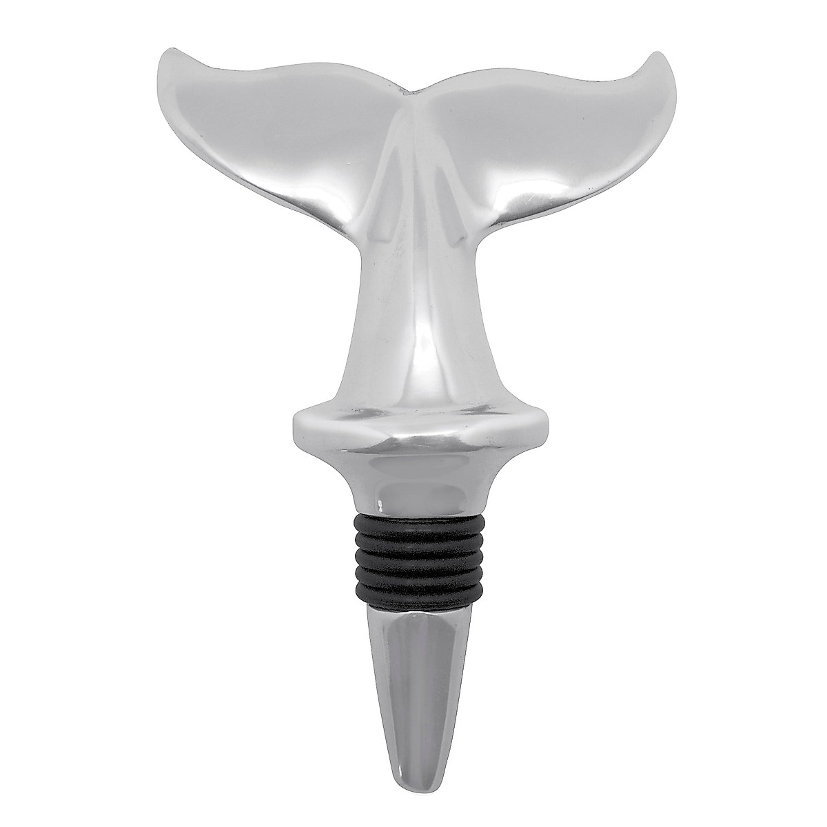 MARIPOSA WHALE'S TAIL BOTTLE STOPPER | SILVER | BRILLANTE | BARWARE | BOTTLE STOPPERS & SETS | RECYCLED SANDCAST ALUMINUM | HANDMADE IN MEXICO