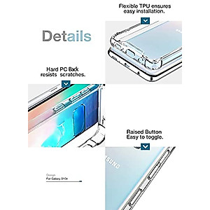 KIOMY Galaxy S10E Case Ultra Crystal Clear Shockproof Bumper Protective Phone Cover Hybrid Design Hard PC Back with Flexible TPU Raised Bezel & Enhanced Corners for Samsung Galaxy S10e Slim Fit Skin